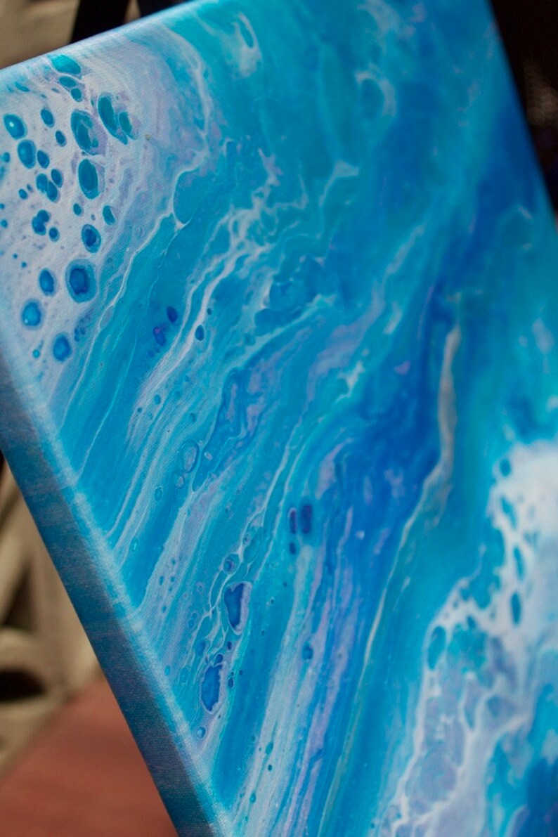 Paint Pouring Art on 18x24 Canvas - BLUE DREAM - Etsy