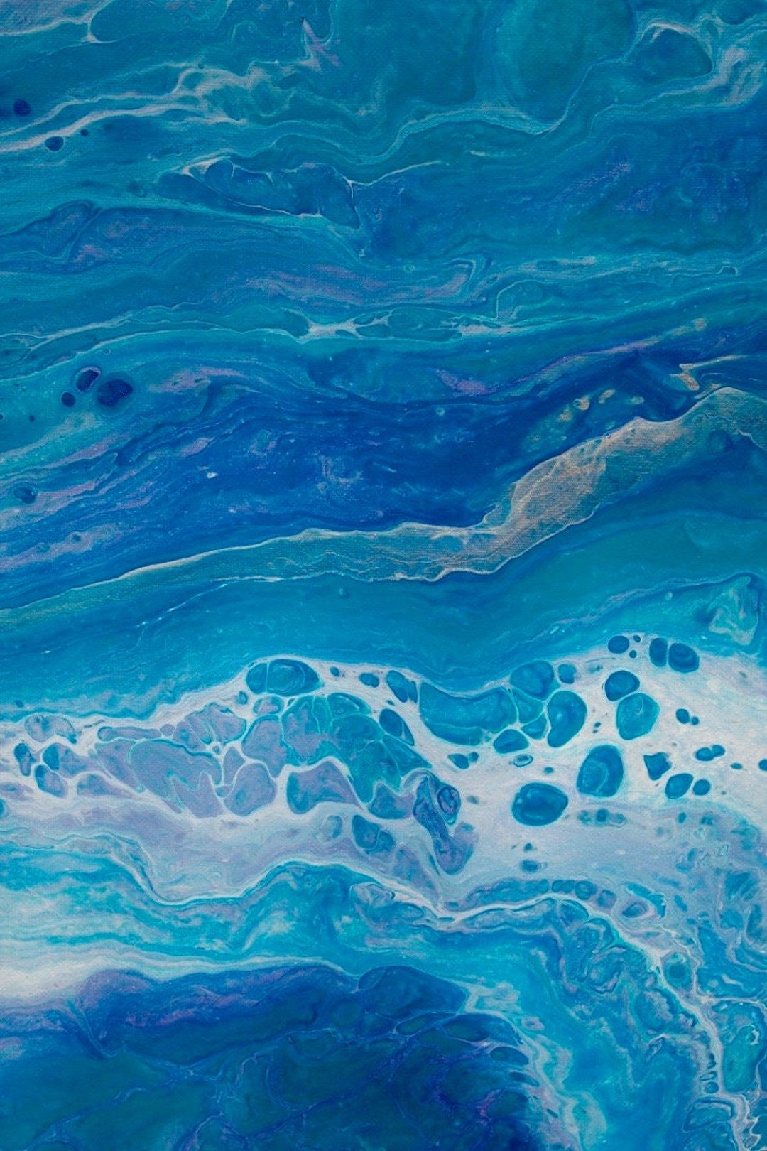 Paint Pouring Art on 18x24 Canvas - BLUE DREAM - Etsy
