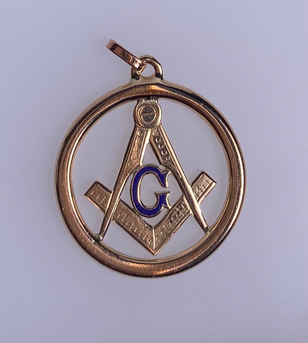 Vintage Masonic 12K Rose Yellow Gold Medallion, Art Deco Enamel G ...