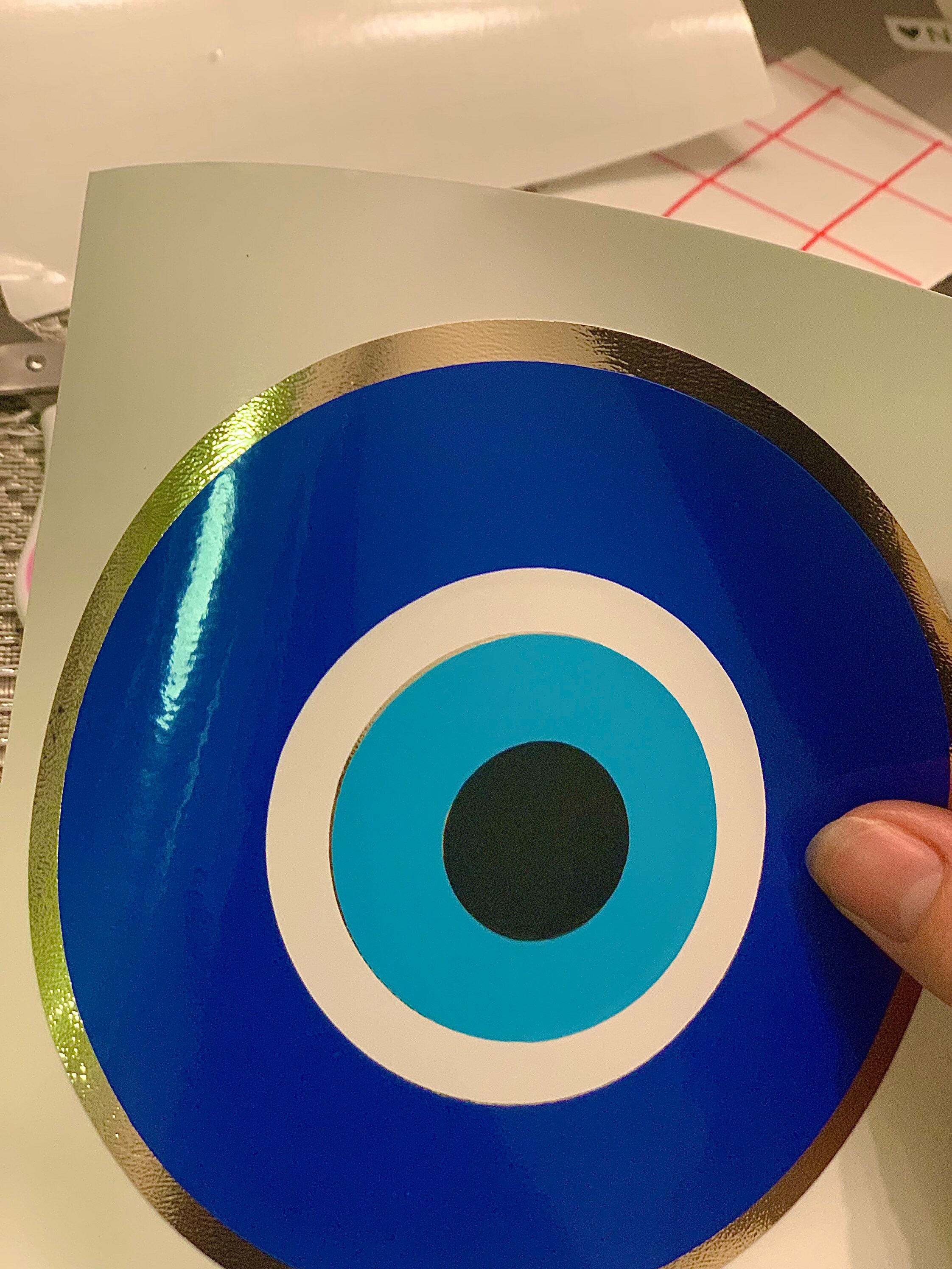 Evil Eye Decal- Textured Metallic Gold - Etsy