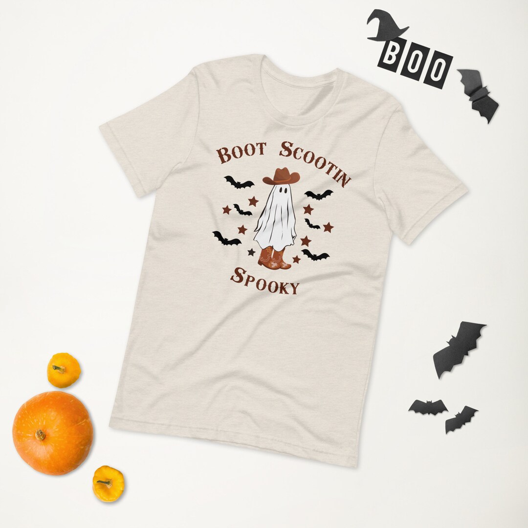 Boot Scootin Spooky Halloween Ghost Shirt, Cowboy Halloween Tee, Gift ...