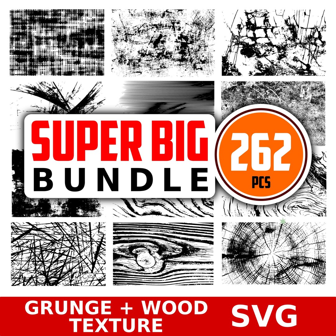 262 Grunge Texture SVG Big Bundle, Vintage Grunge Textures, Distressed ...