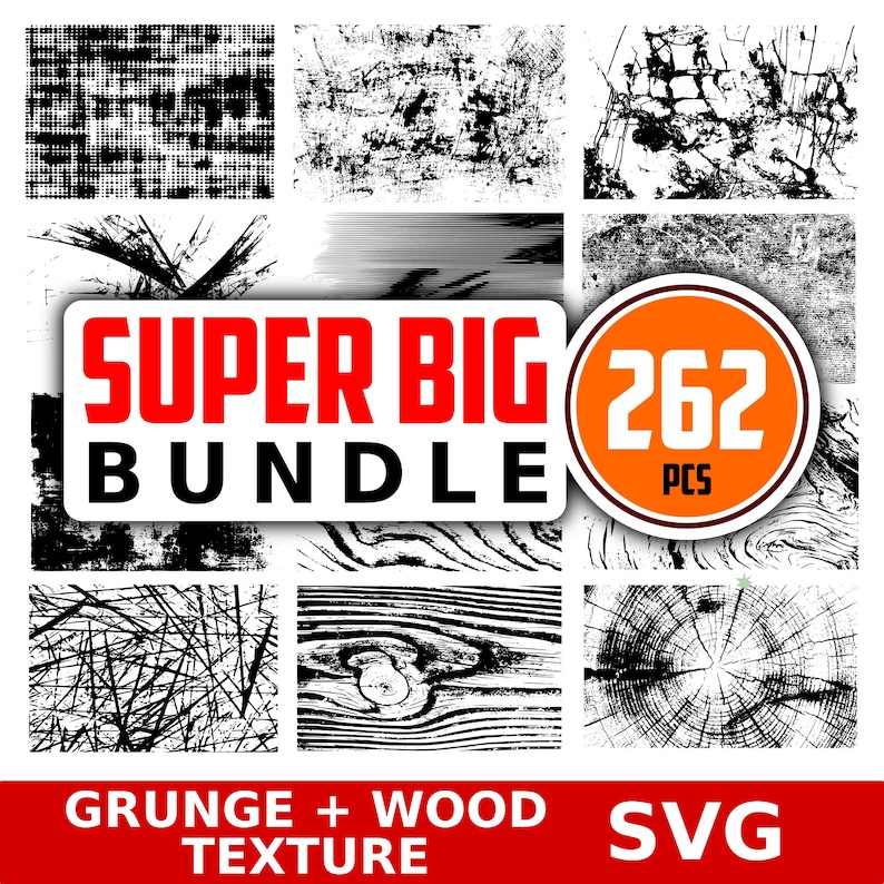 262 Grunge Texture SVG Big Bundle Vintage Grunge Textures - Etsy