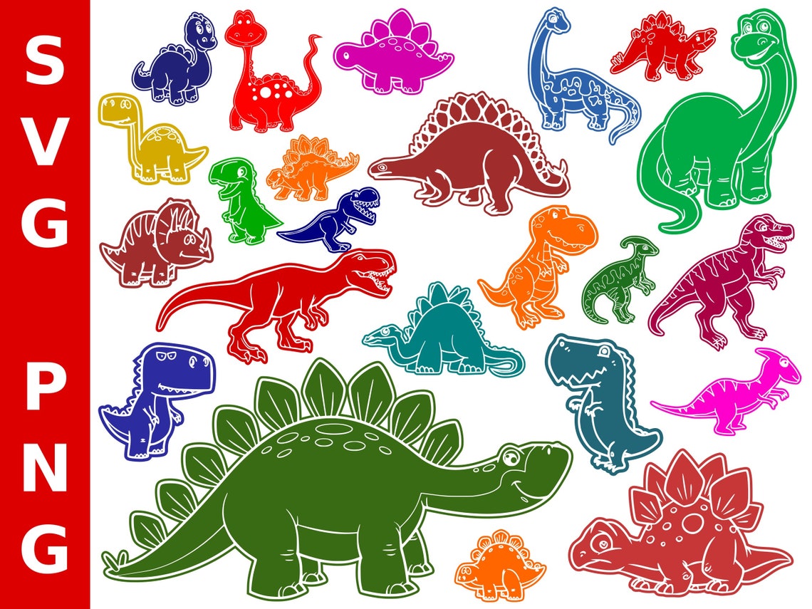 Dinosaur Svg Bundle Dinosaur Clipart Png Dino Silhouette - Etsy
