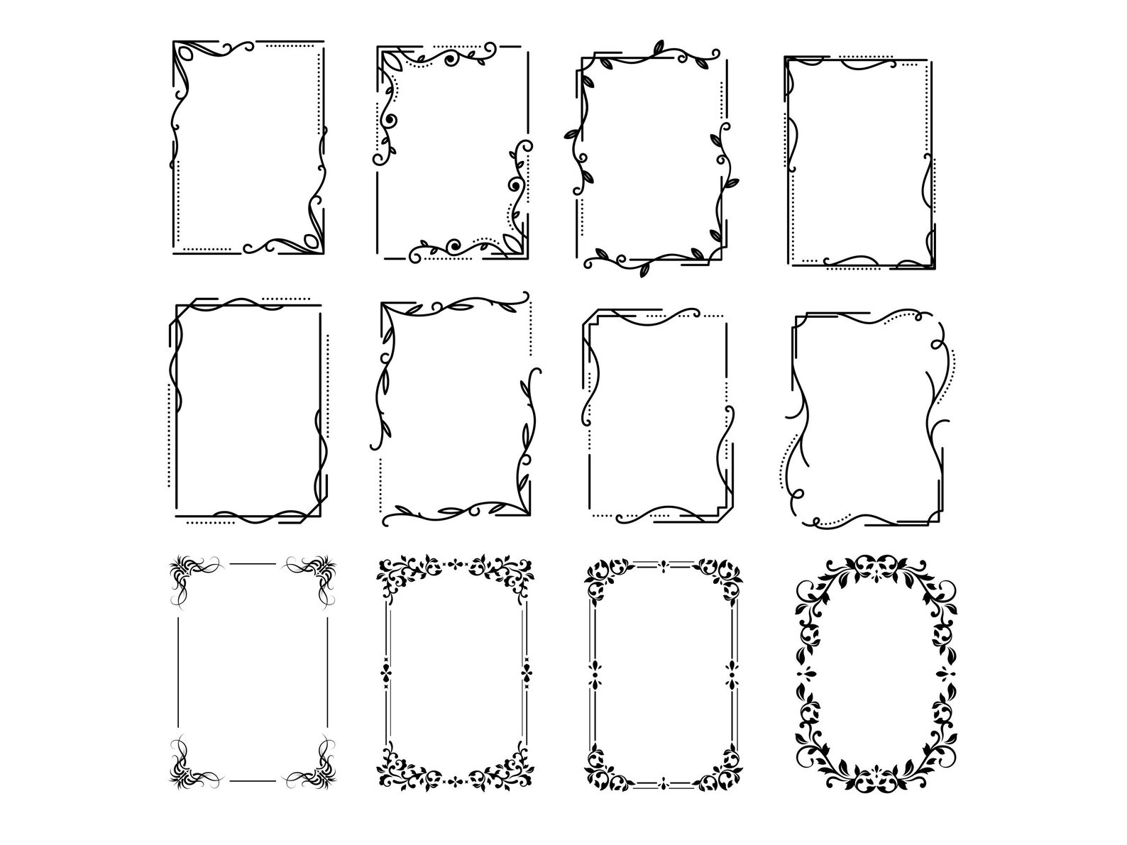 Frame Bundle Svg, Square Frame Bundle, Vintage Frame Svg, Floral Frame ...
