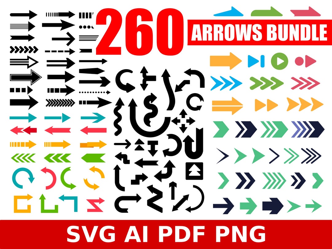 Arrows SVG Bundle, Arrows Clipart Png, Right Arrow Svg, Left Arrow Svg ...