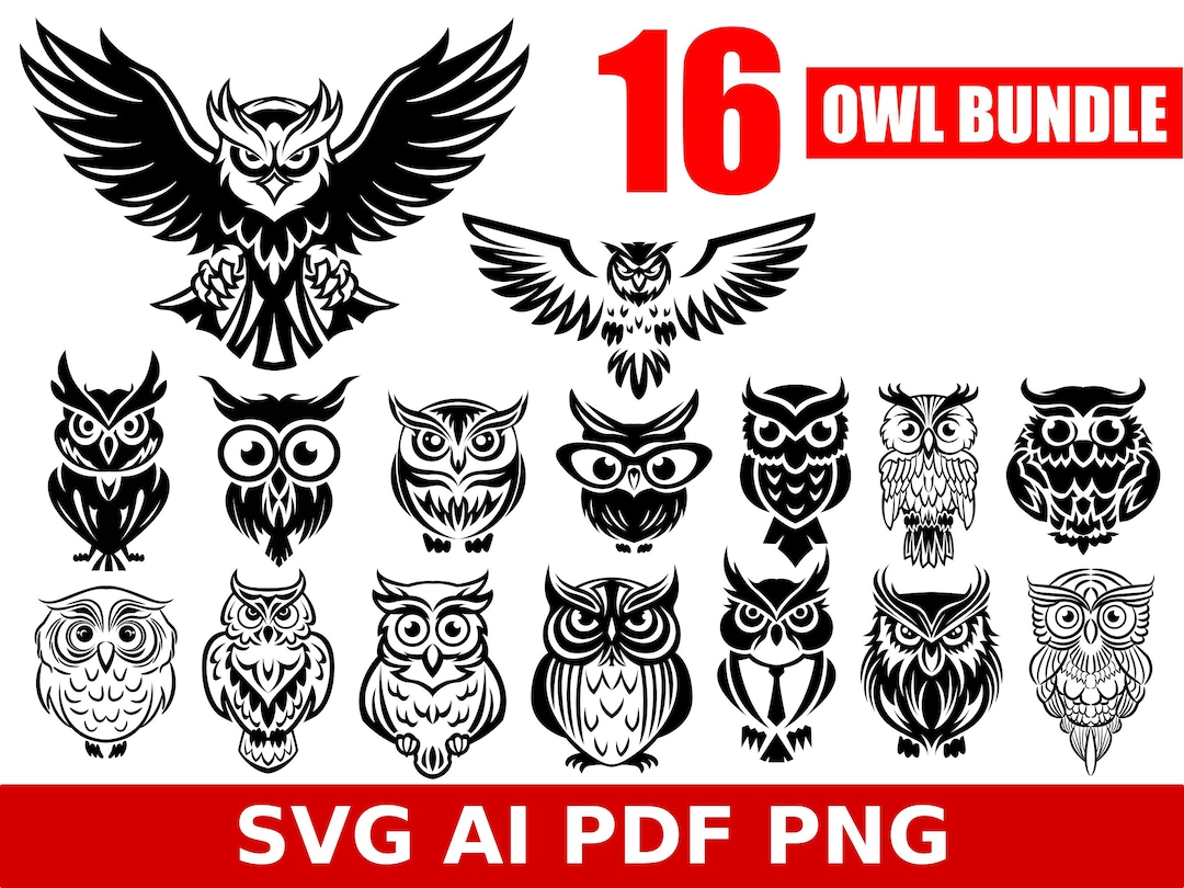 Owl Svg Bundle, Owl Clipart Png, Owl Cricut, Owl Cut, Owl Art, Bird ...