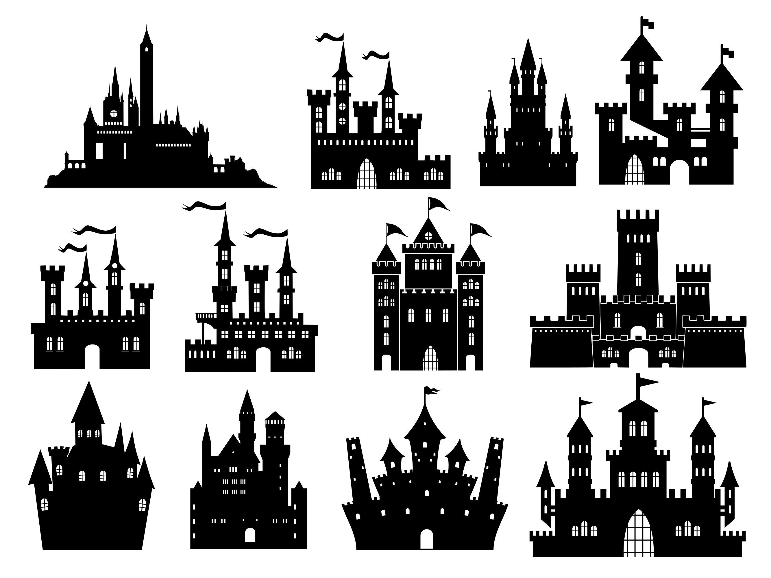Castle SVG Bundle: 38 Fantasy Fortress Designs (digital Files) - Etsy