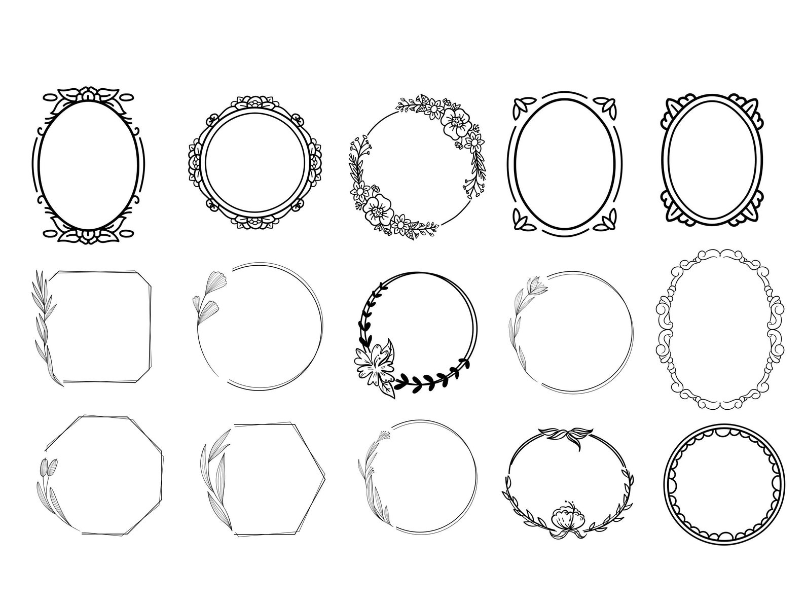 Frame Bundle Svg, Square Frame Bundle, Vintage Frame Svg, Floral Frame ...