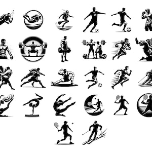 104 Sport Vector Graphics: SVG, PNG, PDF Clipart Bundle - Etsy