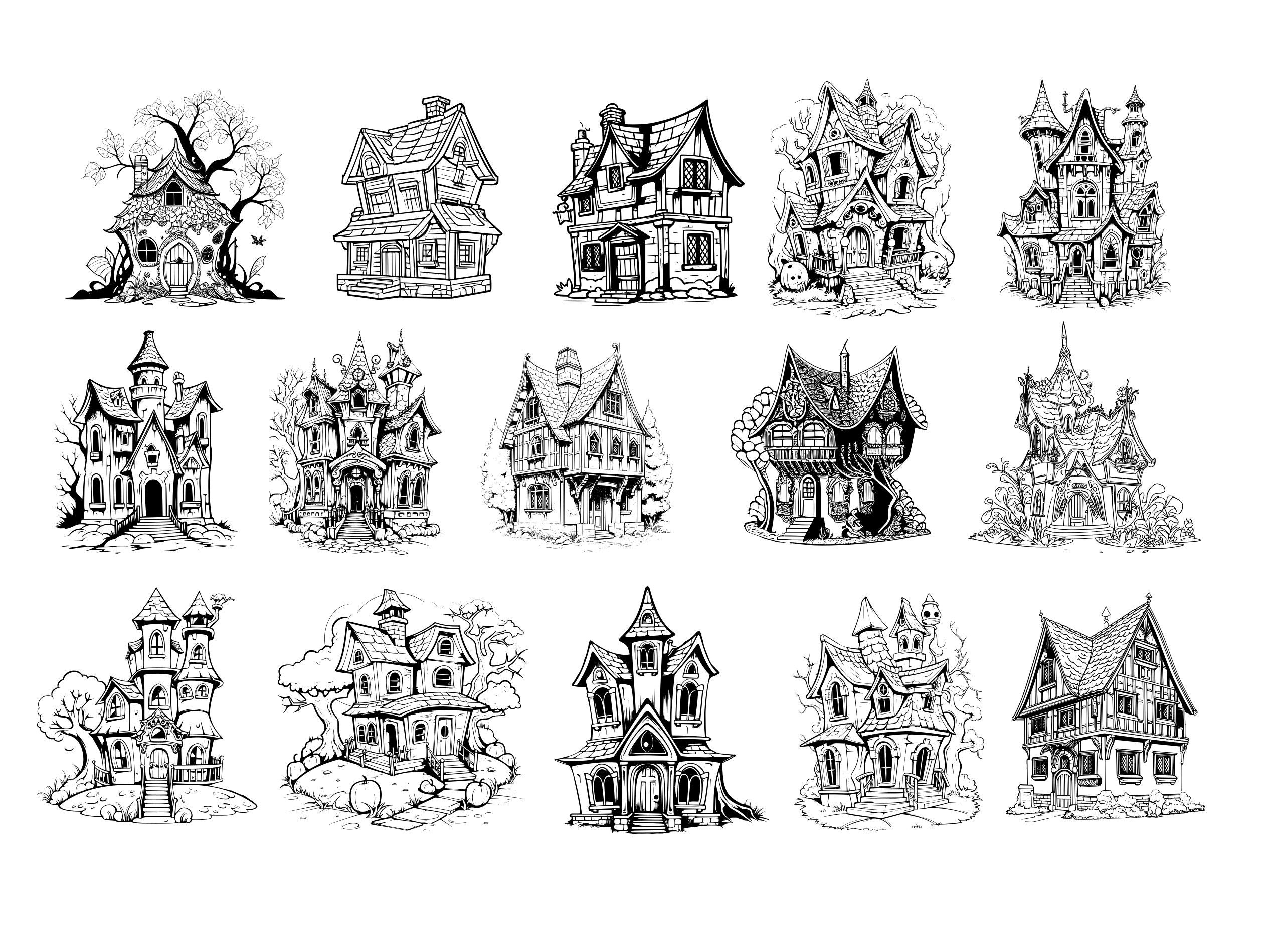 Magic House Svg, Wizard House, Fairy House, Silhouette House, Houses ...