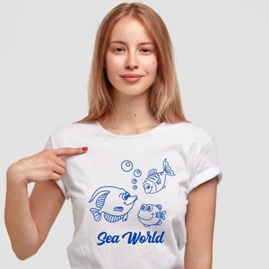 Sea World Bundle, Sea Animals Svg, Sea World Outline, Fish Svg, Fish ...