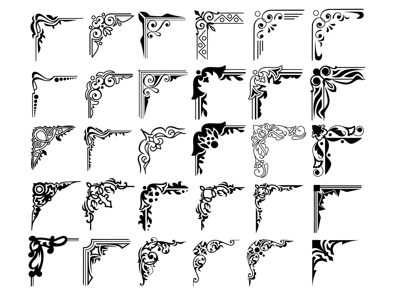 150 Vector Corners Elements SVG PNG PDF | Frame Decoration Bundle ...