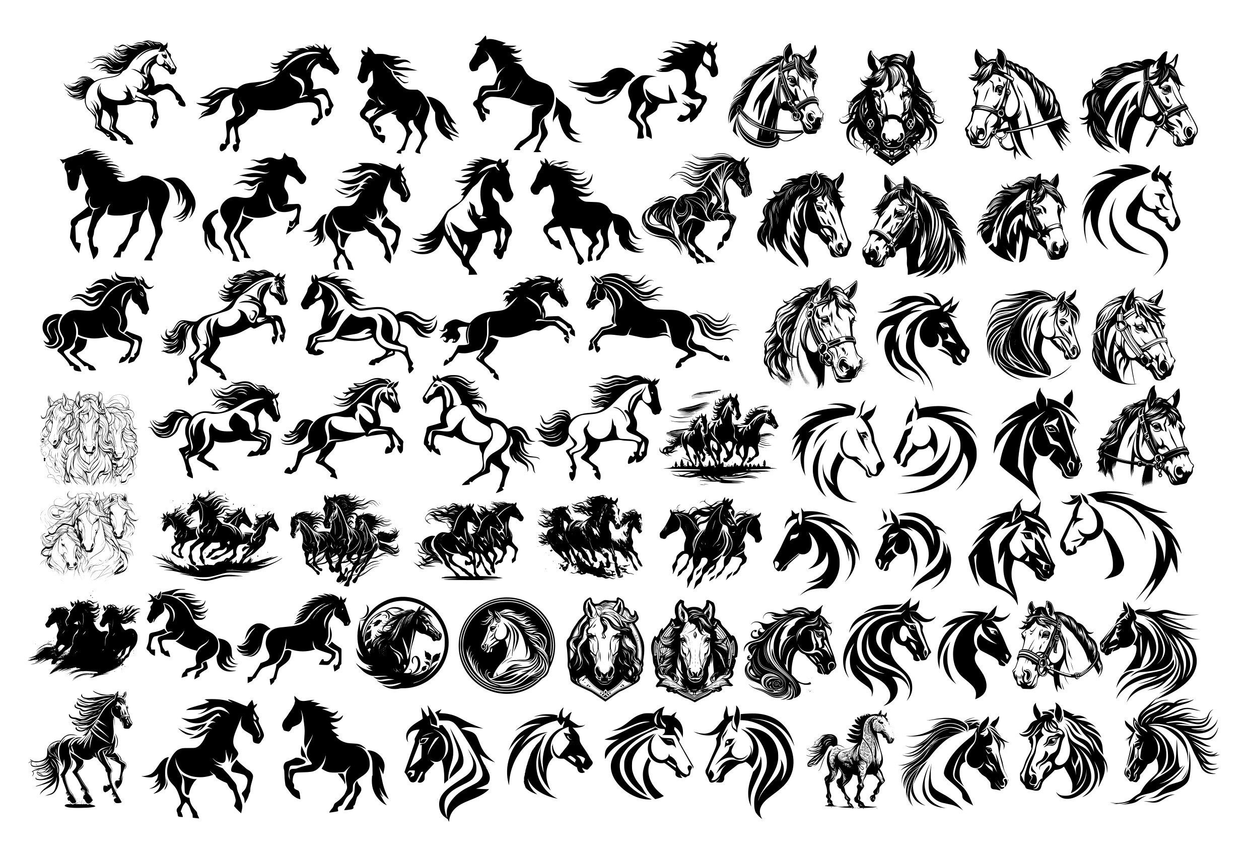 70 Horse SVG, Horse Bundle, Horse Clipart, Horse Png, Horse Vector ...