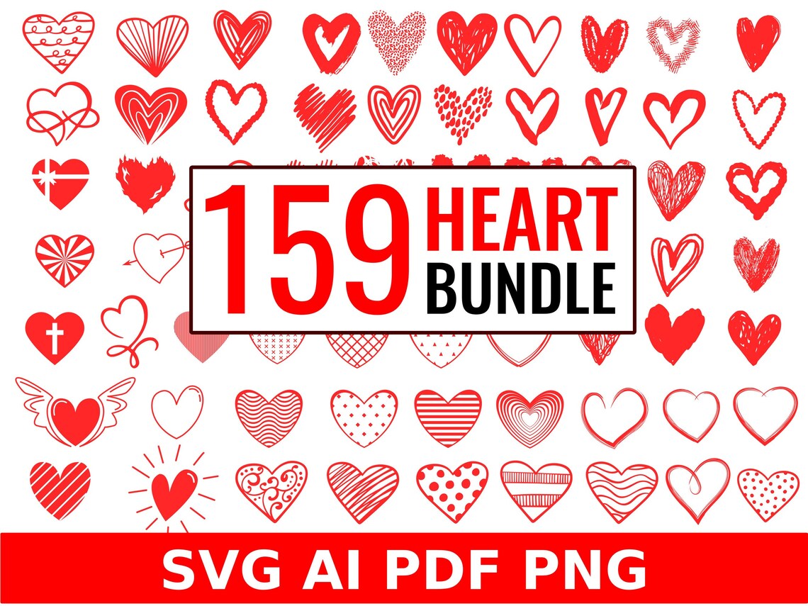 Heart Svg, Heart Svg Design, Heart Bundle, Heart Svg File, Heart ...
