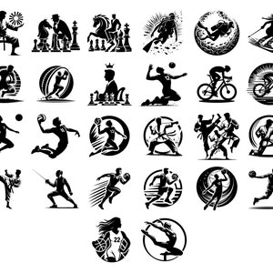 104 Sport Vector Graphics: SVG, PNG, PDF Clipart Bundle - Etsy