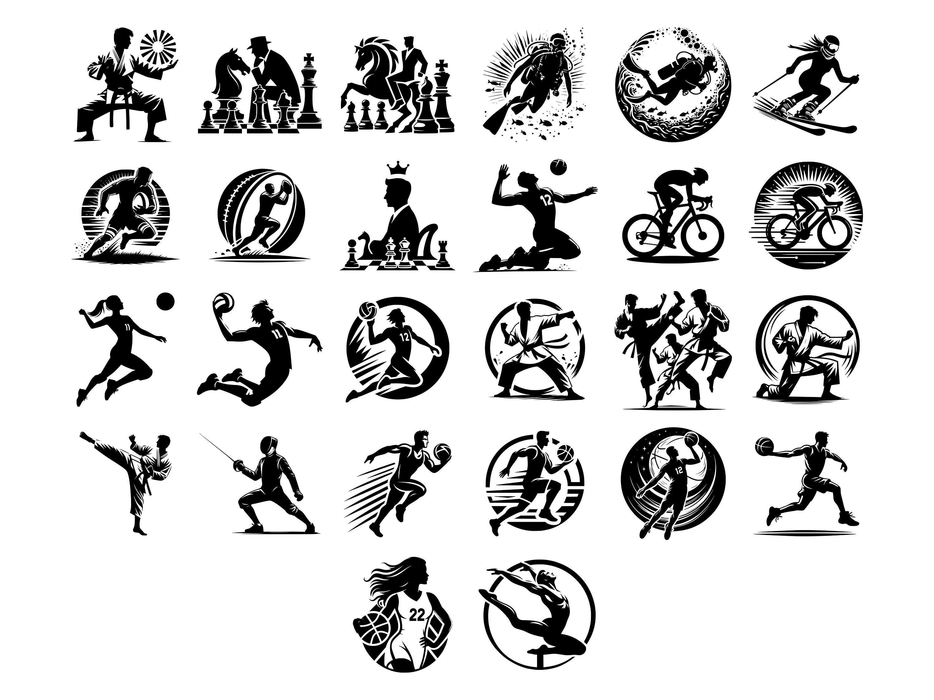 104 Sport Vector Graphics: SVG, PNG, PDF Clipart Bundle - Etsy