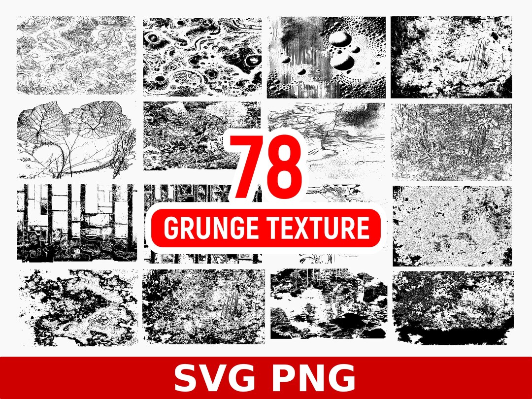 78 Grunge Texture Pattern Design SVG PNG Clipart Bundle | Distressed ...