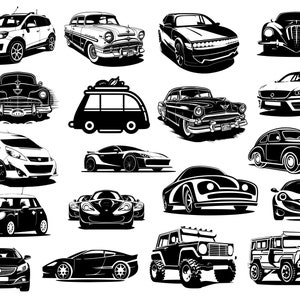 110 Car SVG Bundle | Retro & Sport Car Clipart (PNG, PDF) - Etsy
