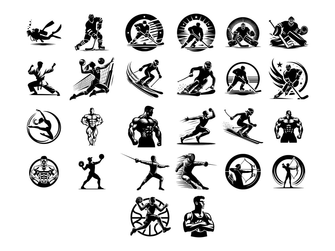 104 Sport Vector Graphics: SVG, PNG, PDF Clipart Bundle - Etsy