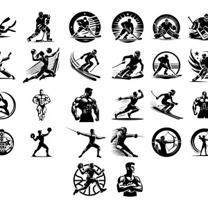 104 Sport Vector Graphics: SVG, PNG, PDF Clipart Bundle - Etsy