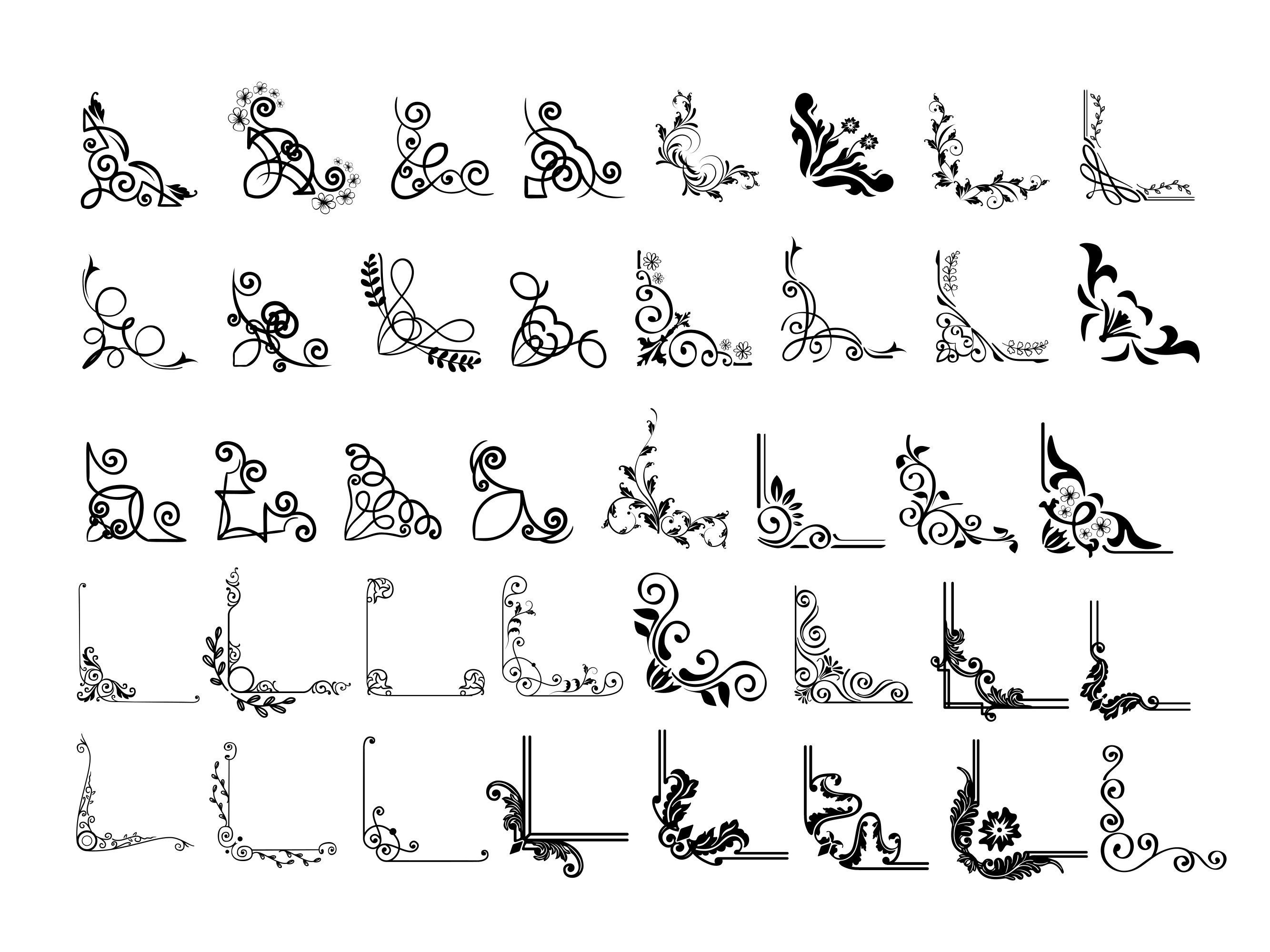 Mega Pack SVG Corners Pattern Svg Floral Corners Bundle Svg - Etsy