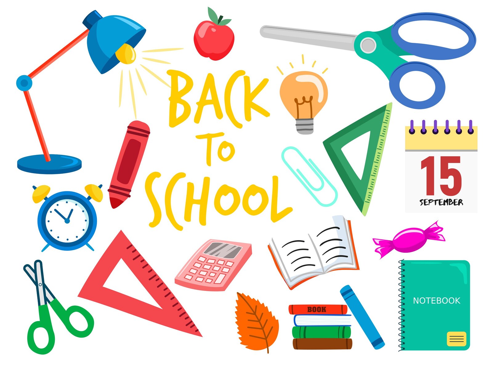 Back to School Svg Clipart, School Clipart Set, School Supplies SVG ...