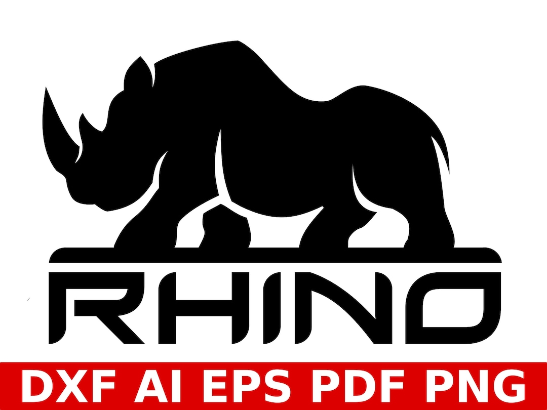 Rhino Logo Design Svg Png Pdf | Laser Cut Wall Art Dxf | Rhino Tshirt ...