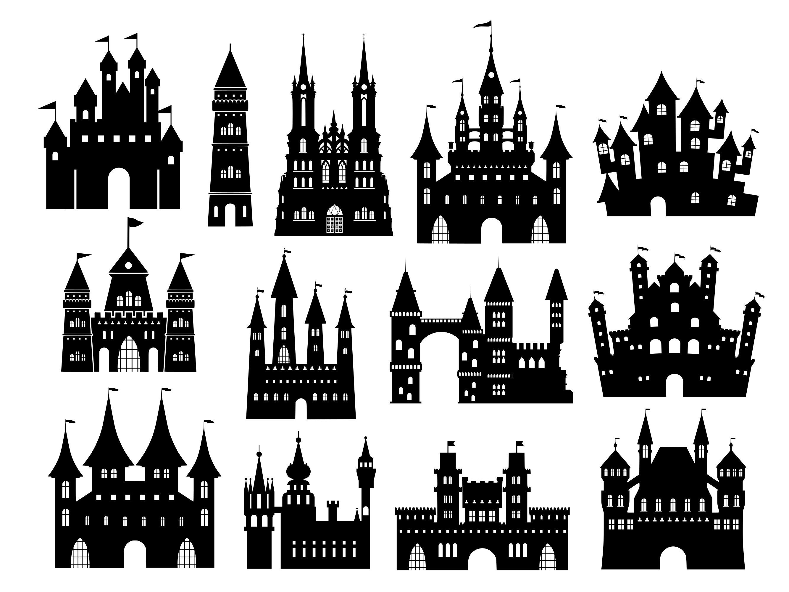 Castle SVG Bundle: 38 Fantasy Fortress Designs (digital Files) - Etsy