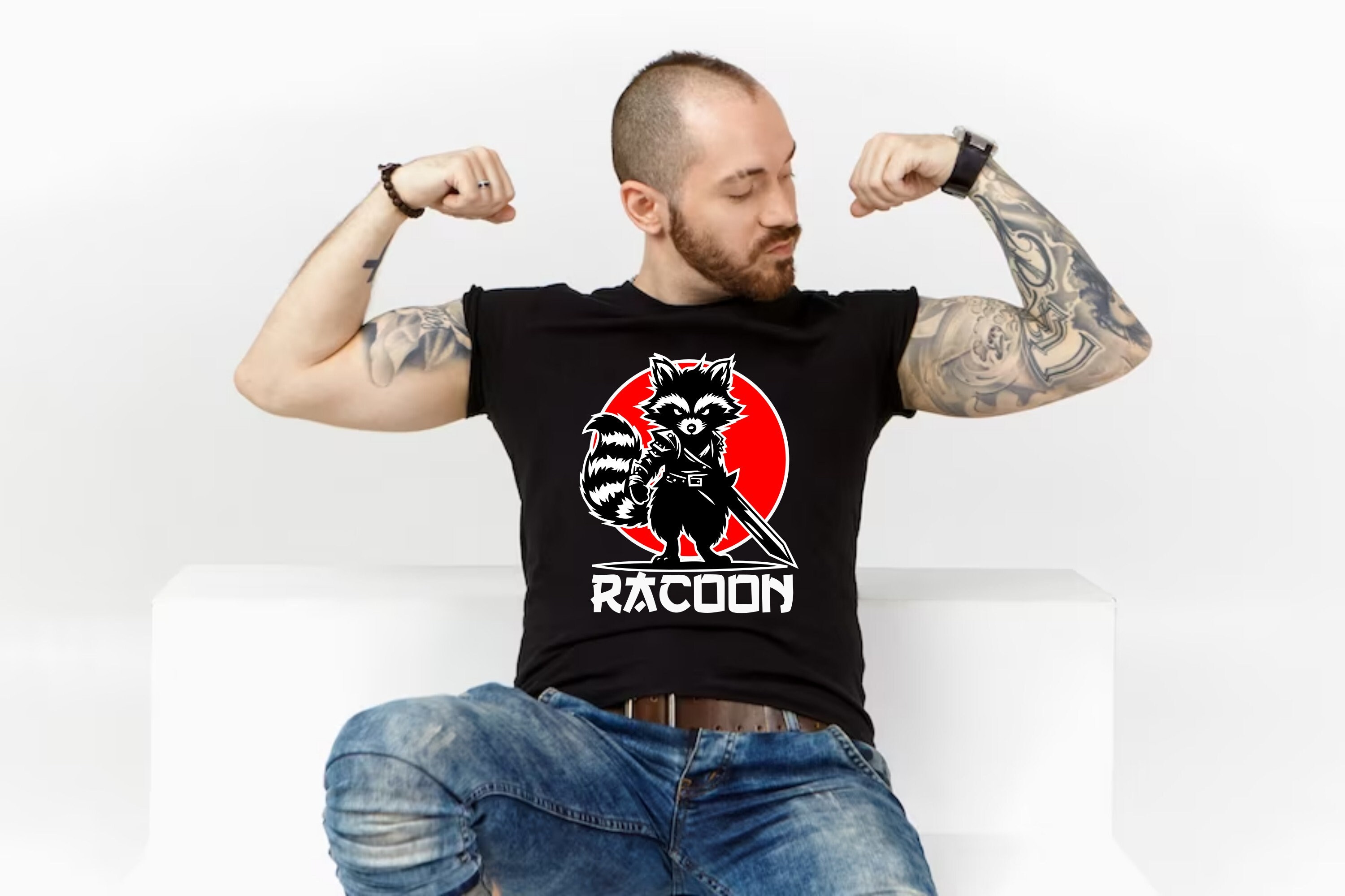 Racoon SVG Vector Image for T-shirt, Cricut, Printable, Cute Racoon ...