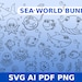 Sea World Bundle, Sea Animals Svg, Sea World Outline, Fish Svg, Fish ...
