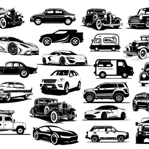 110 Car SVG Bundle | Retro & Sport Car Clipart (PNG, PDF) - Etsy
