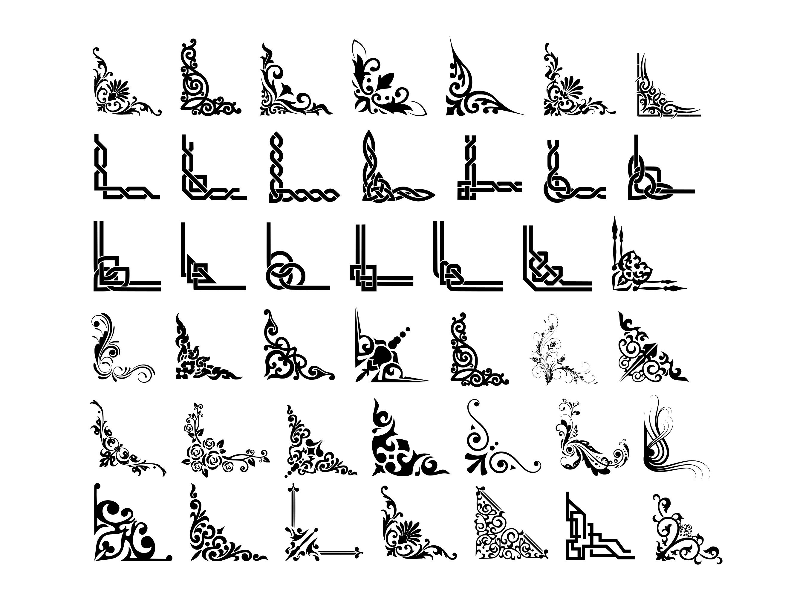 Mega Pack SVG Corners Pattern Svg Floral Corners Bundle Svg - Etsy