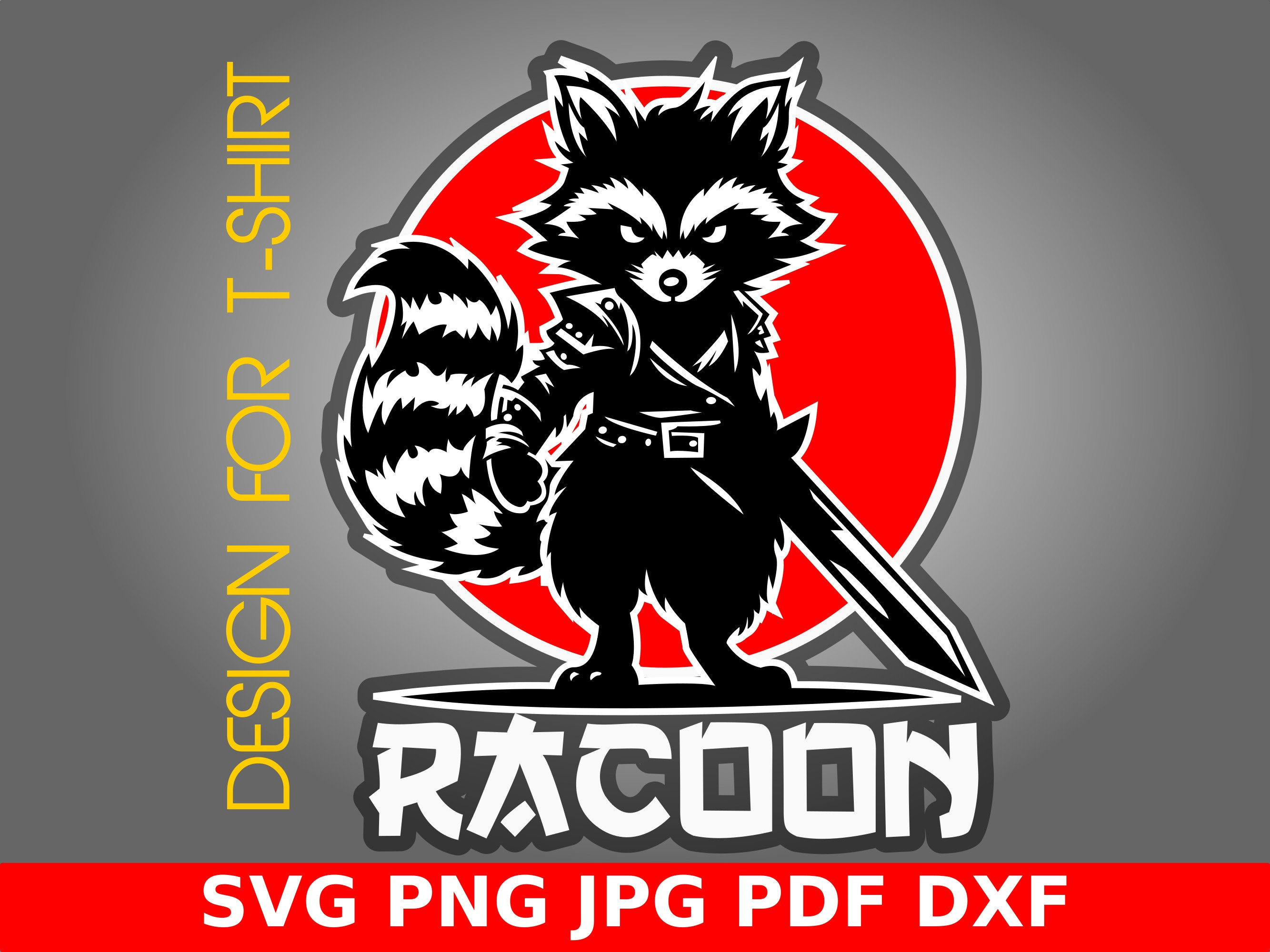 Racoon SVG Vector Image for T-shirt, Cricut, Printable, Cute Racoon ...