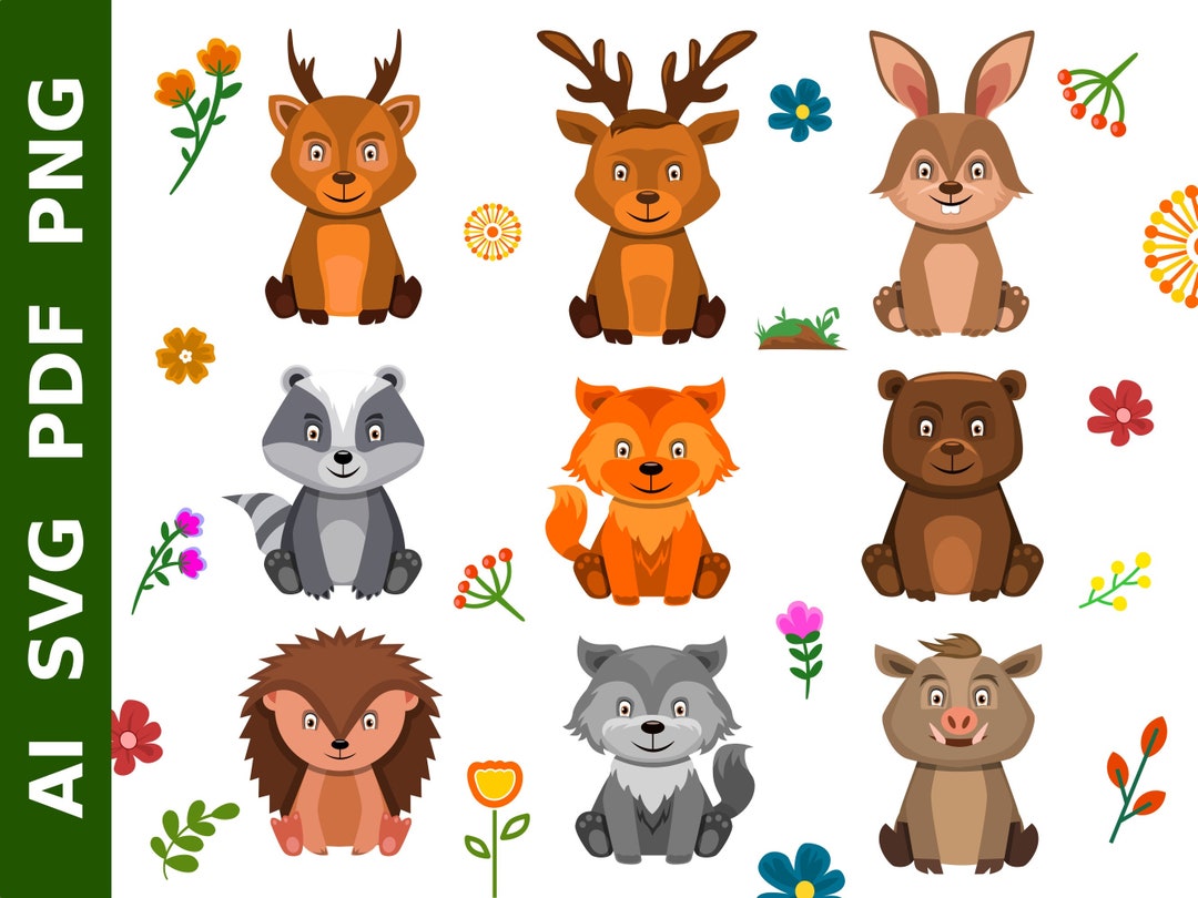 Woodland Animals Clipart | Forest Creatures Bundle (digital Download - Etsy