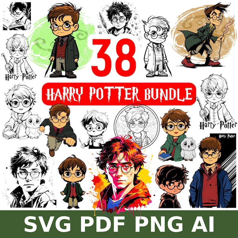 38 Magic Wizard Svg Clipart Bundle Harry School, Magic Wizard School ...