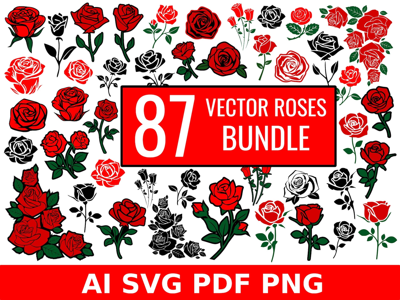 Roses Bundle SVG, Rose SVG, Flower Svg, Rose Vector, Rose T-shirt, Rose ...