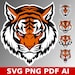 5 Tiger Design for T-shirt SVG Clipart Bundle, Tiger Svg, Tiger Cut ...