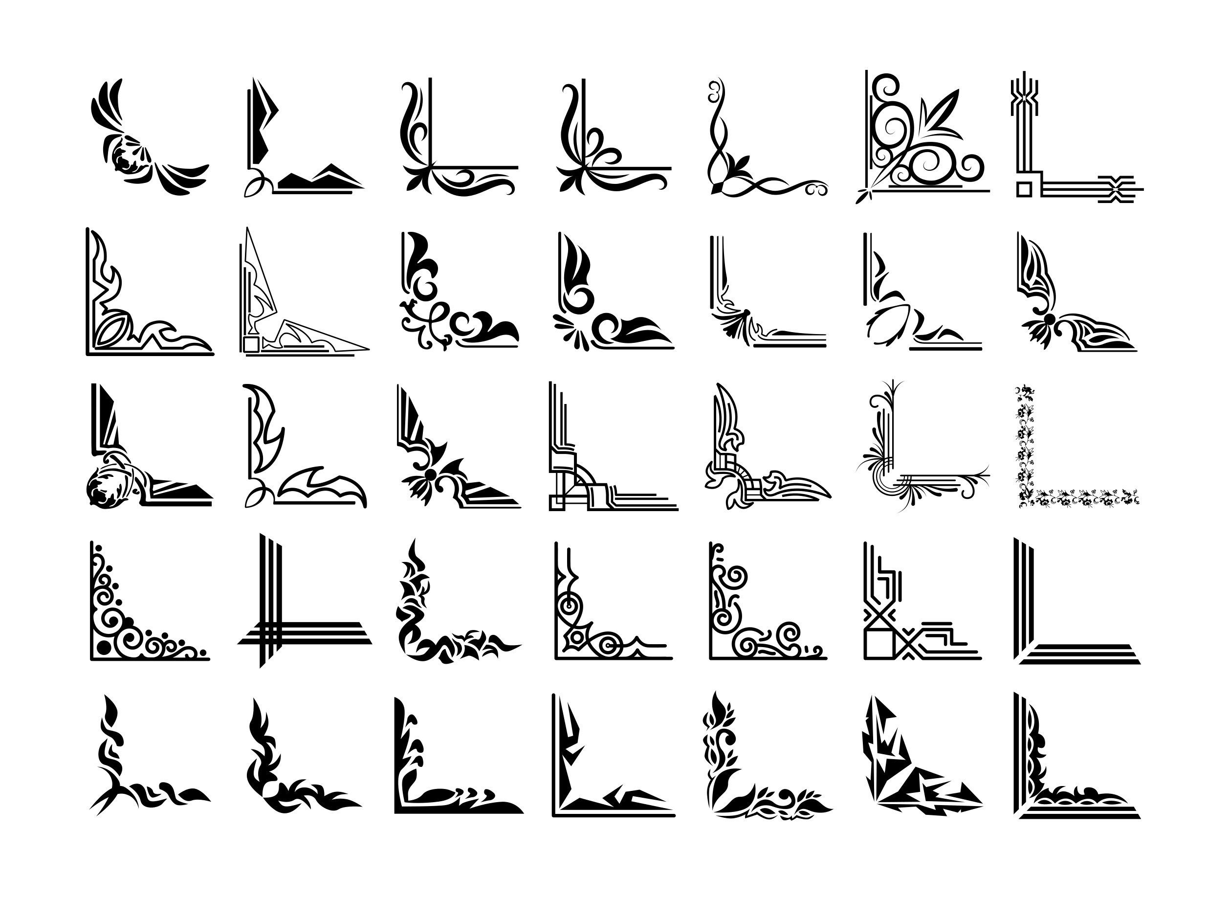 210 Vector Corner Elements: Frame & Page Decoration (SVG, PNG, PDF) - Etsy