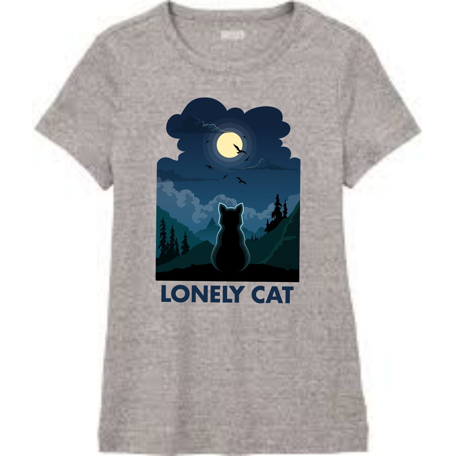 Lonely Cat, Cat Design, Cat Vector Art, Cat T-shirt, Cat Illustration ...