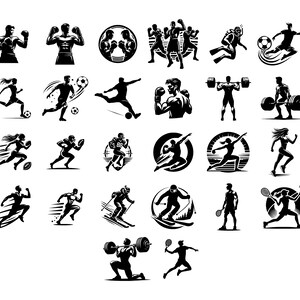 104 Sport Vector Graphics: SVG, PNG, PDF Clipart Bundle - Etsy