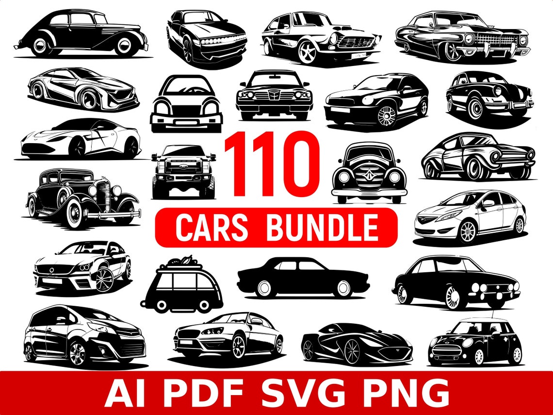 Car Svg Bundle, Car Clipart Png, Retro Car, Sport Car, Car Illustration ...