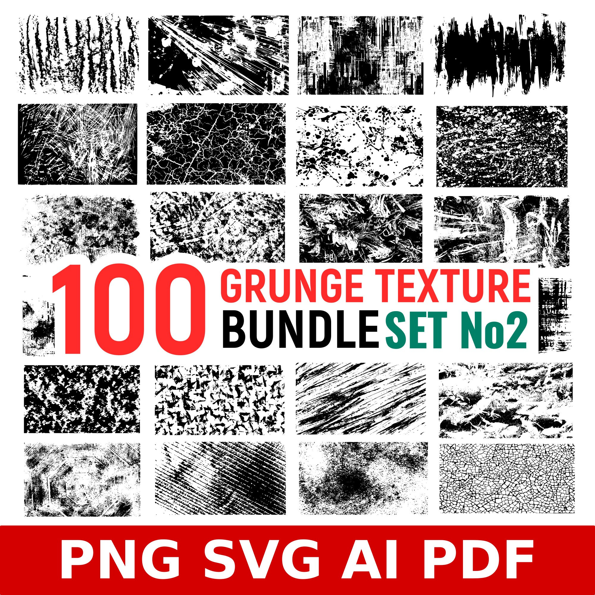 100 Grunge Texture SVG Grunge Texture Bundle Distressed - Etsy