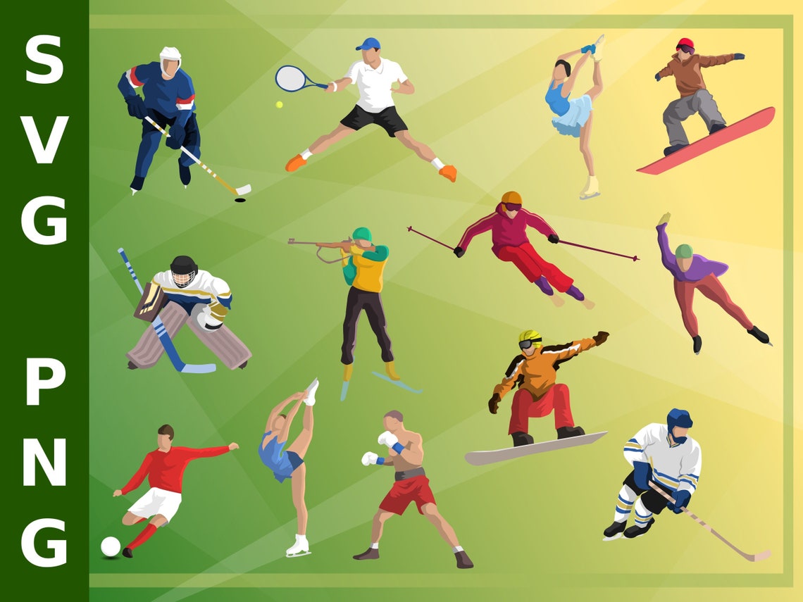 Vector Figures of Athletes, Athletes Png, Athletes Svg, Sports Art ...
