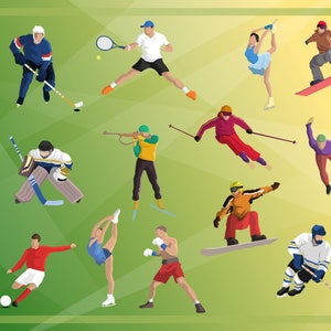 Vector Figures of Athletes, Athletes Png, Athletes Svg, Sports Art ...