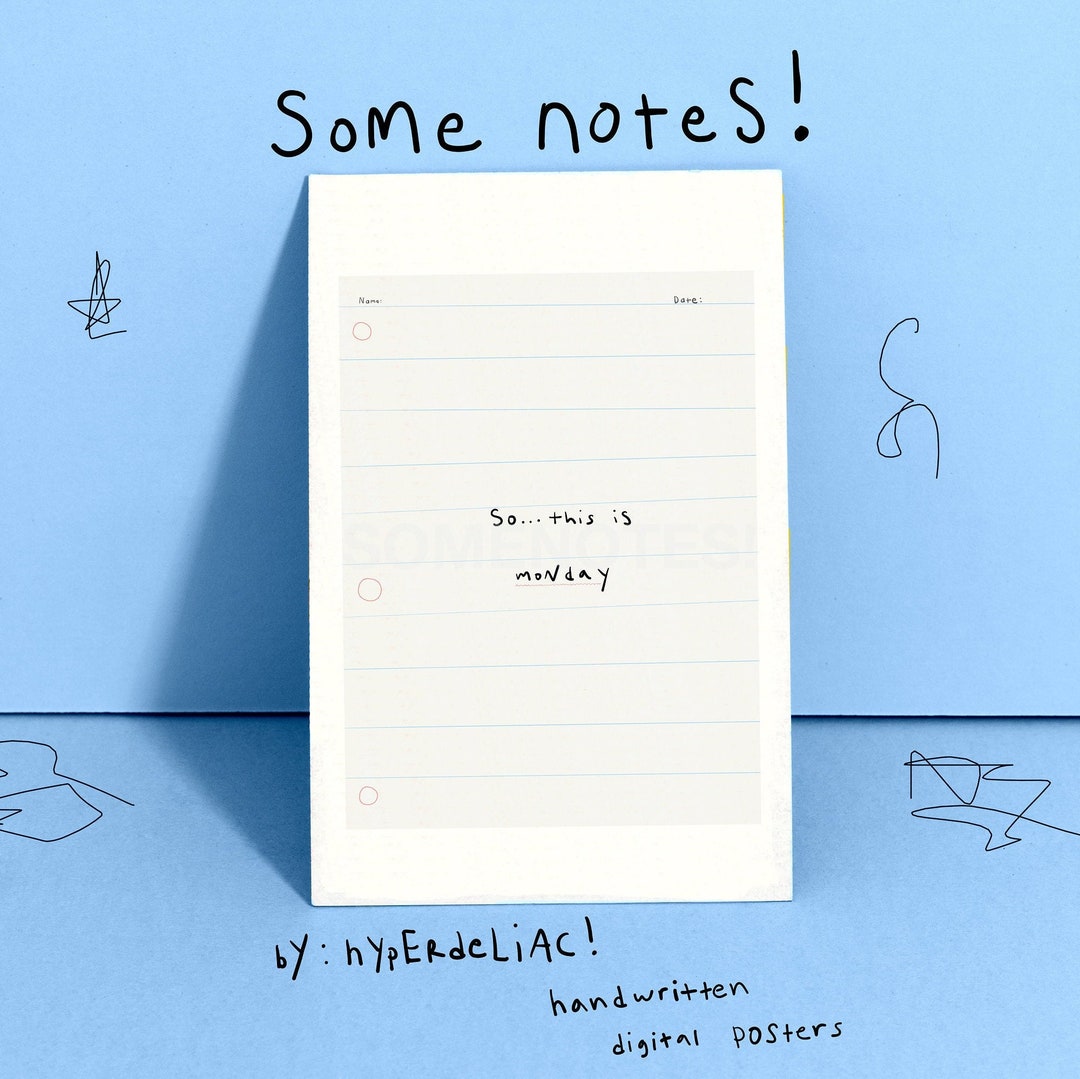 SOME NOTES Minimalist Poster, Handwriting, Relatable, Office Decor ...