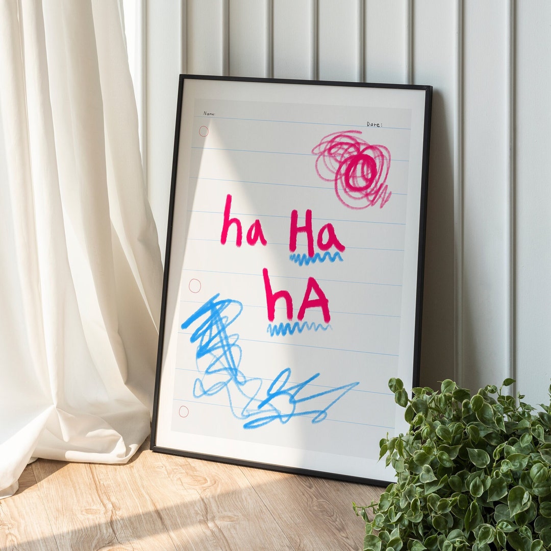 Chaotic Ha Ha Ha Quote Print, Eclectic Art Print, Quirky Wall Art ...