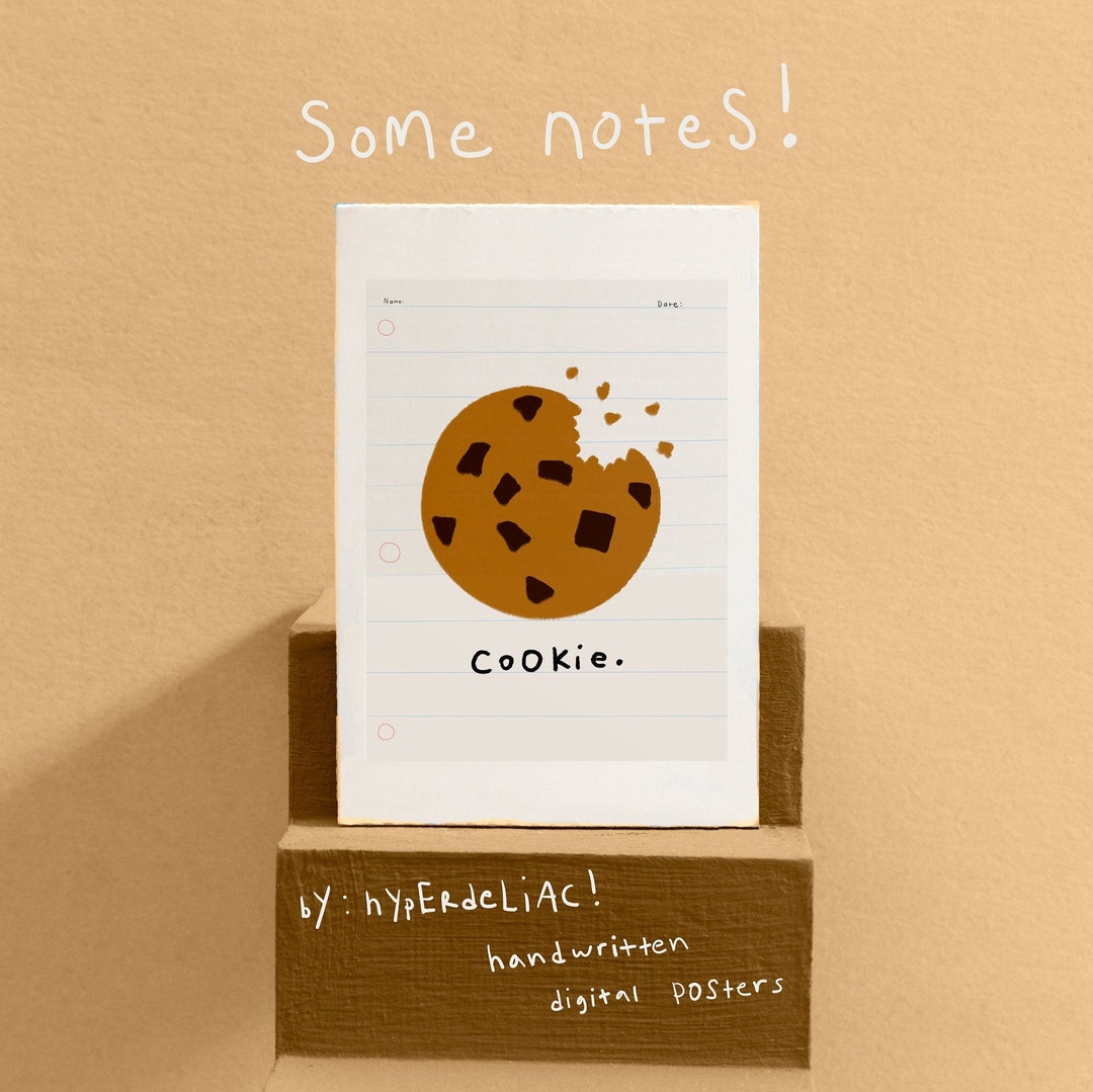 Chocolate Chip Cookie Abstract Art Print, Dessert Poster, Funky Wall ...