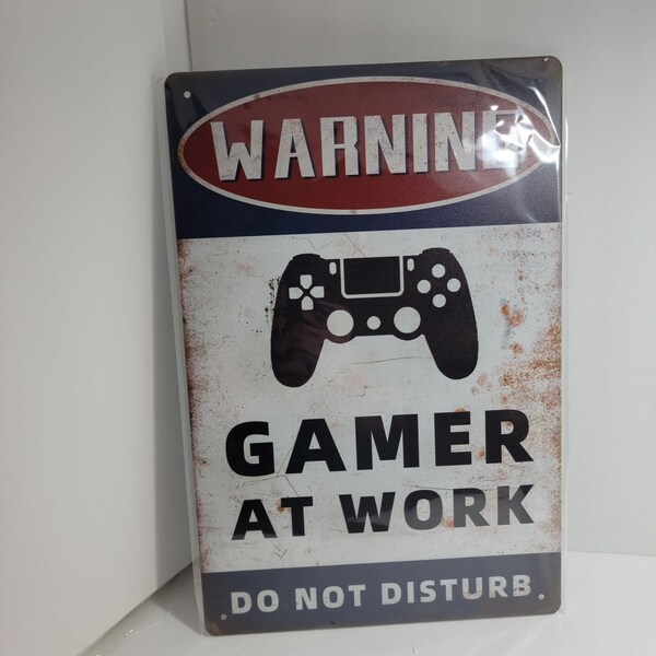 Gamer at Work Sign - Etsy