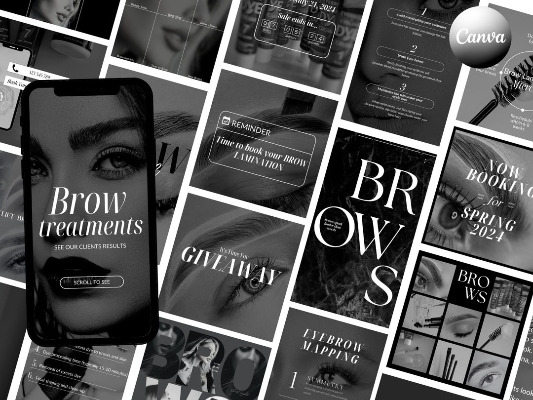 200 Brow Tech Instagram Templates Brow Lamination Instagram Template ...